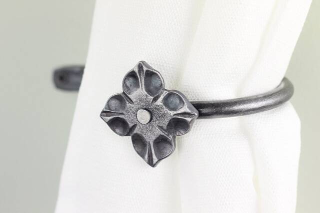 Forged Iron Flower Curtain Tie Backs - Rustic Window Holdbacks - Pair ...