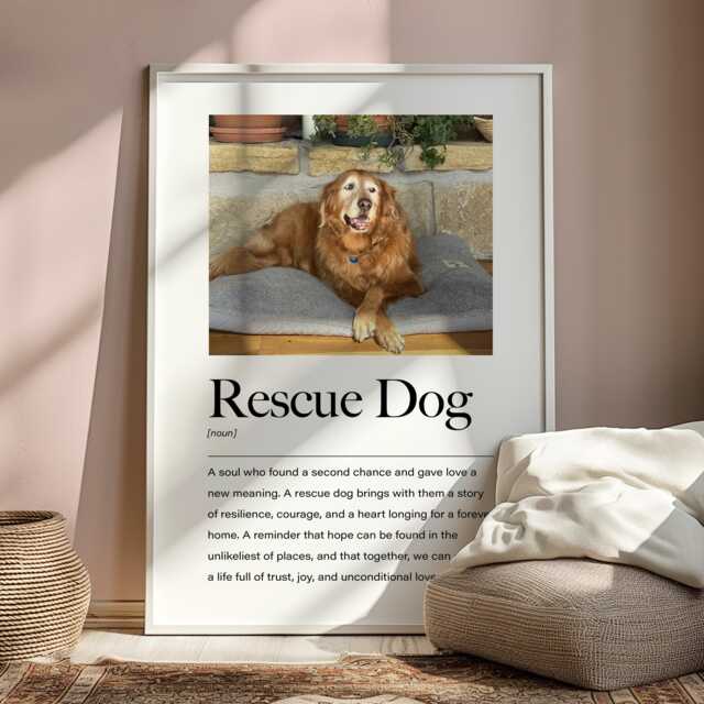 Personalised Rescue Dog Definition Print, Poster, Decor, Wall Art ...