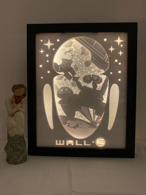 Wall-E, Lightbox Lighted Shadow Box Frame , Light Lamp, Bedroom Decor ...