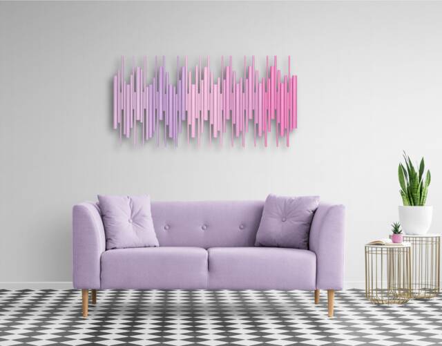 3D Soundwave Decor - Luxury Home Wall Sculpture Textured Modern Room ...