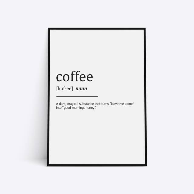 Coffee Definition Print, Home Decor, Prints, Wall Art, Kitchen Decor by ...