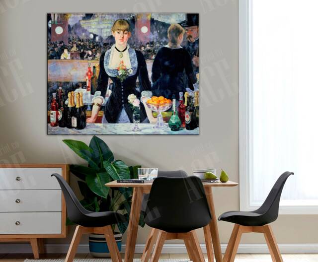 ??douard Manet Reproduction Print, A Bar At The Folies-Berg??re Canvas ...