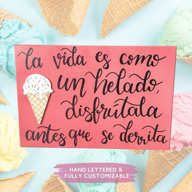 Spanish Classroom Decor Hand Lettered Ice Cream Quote Sign by Etsy ...