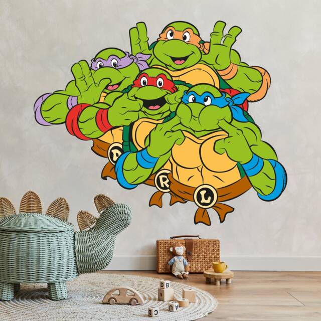 Teenage Mutant Ninja Turtles Wall Sticker - Group Pulling Funny Faces ...