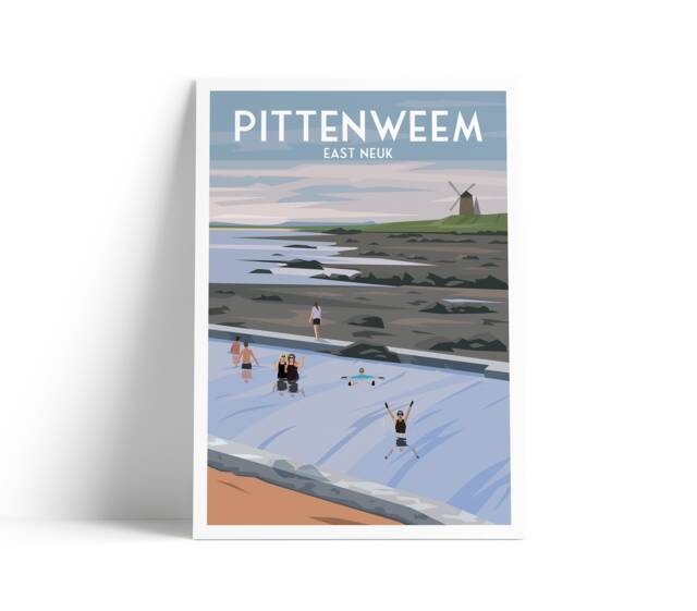 Pittenweem Tidal Pool Print, Fife Travel Poster, East Neuk Of Fife ...