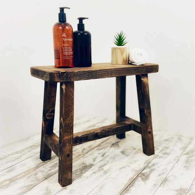 Rustic Milk Stool, Wooden Side Table, Handmade Sustainable Gift, Step ...