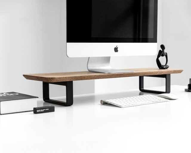Wooden Monitor Stand With Custom Tray Options, Walnut Riser ...
