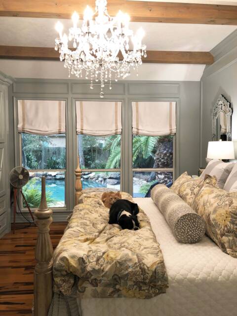 Cordless Roman Shade, Cheval White With Chain Trim, Custom Roman Shade ...