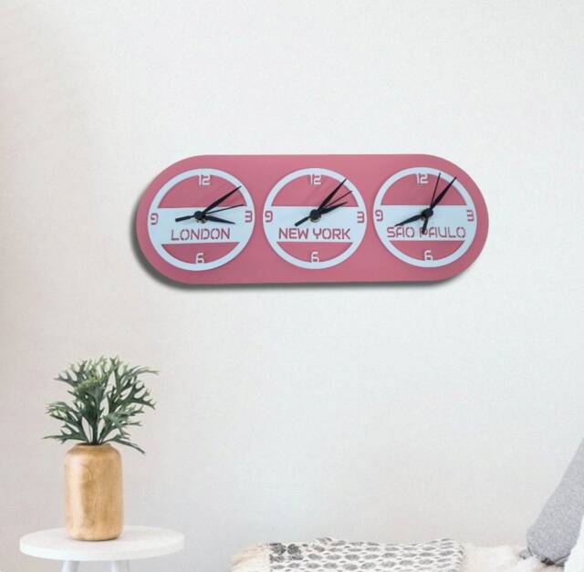 Personalised Retro Style Time Zone Clock With Both Wall Fixing ...