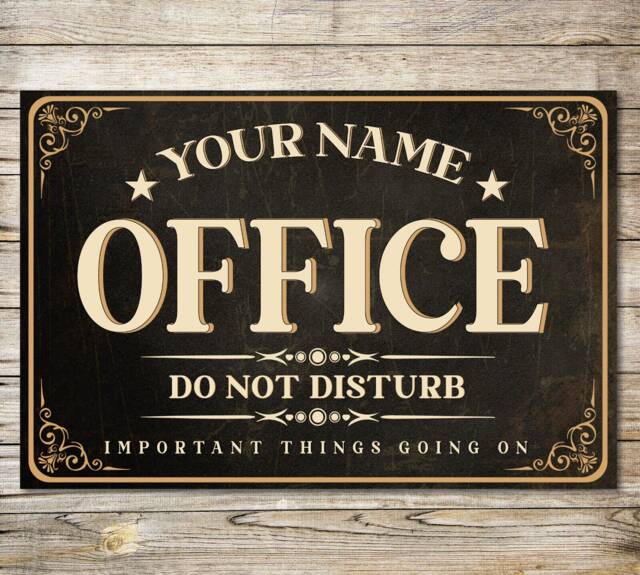 Personalised Office Sign Metal Wall Door Decor Signage Accessory Room ...