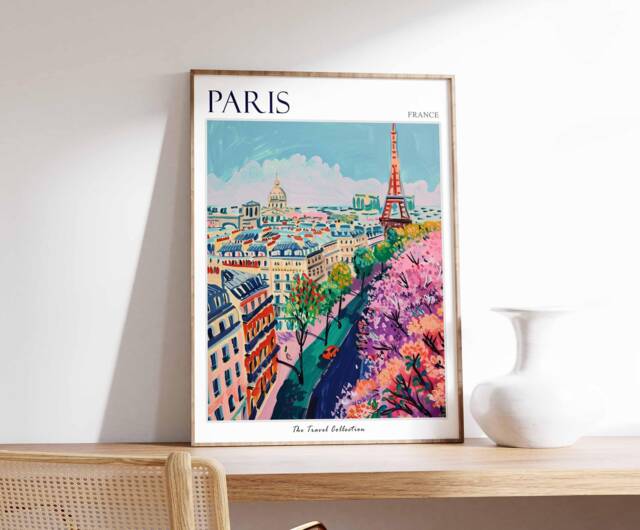 Paris Poster, France Travel Print, French Decor, Europe European Wall ...