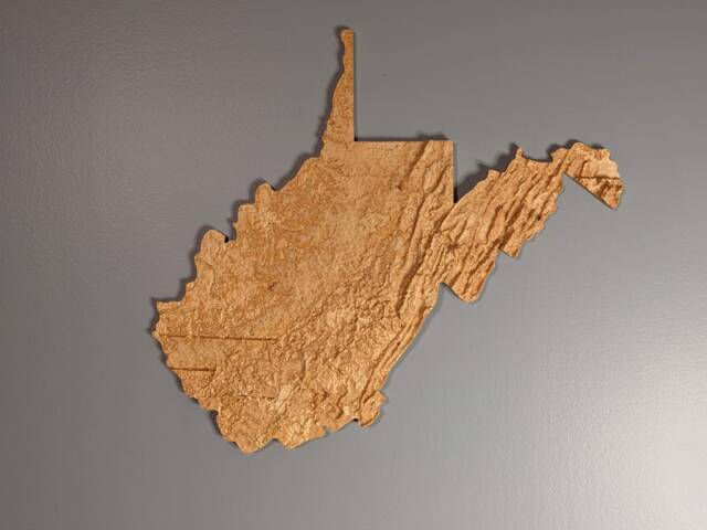 West Virginia 3D Topographic Map Wood Relief Carving by Etsy | ufurnish.com