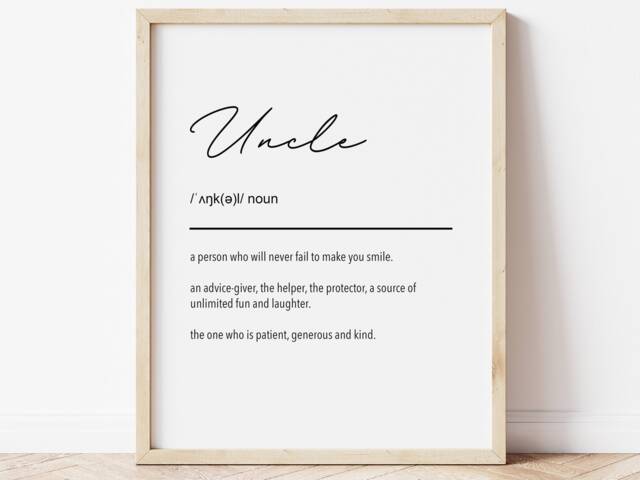 Uncle Definition Print Personalized Home Gift by Etsy | ufurnish.com