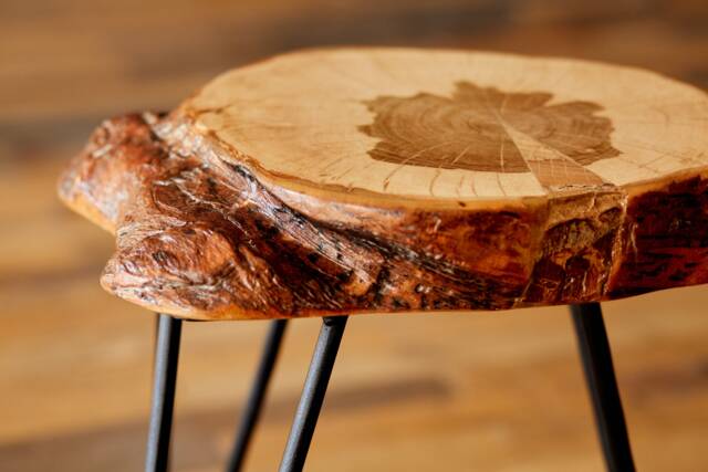 Wood Coffee Table, Live Edge Small Tables, Cherry Rustic End Table Mid ...