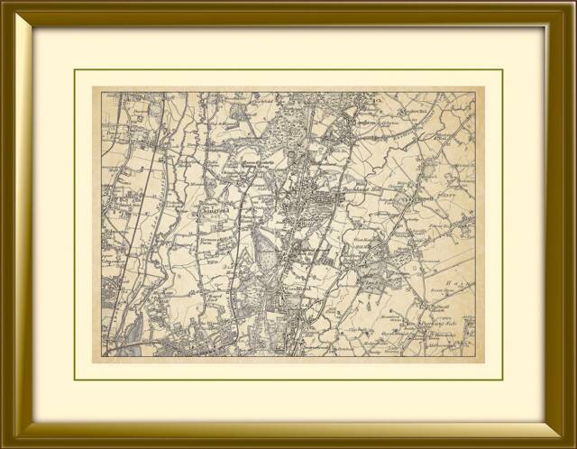 Old Map Of The Environs Chingford, London - 1898 by Etsy | ufurnish.com