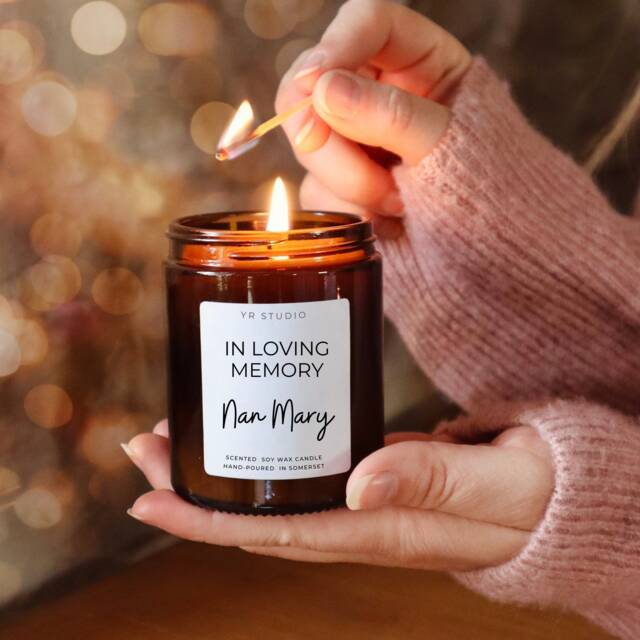Personalised Memorial Candle , Gift, in Loving Memory, Bereavement ...