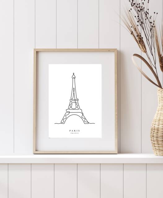 Eiffel Tower Line Art, Paris Printable One Drawing, Single France ...