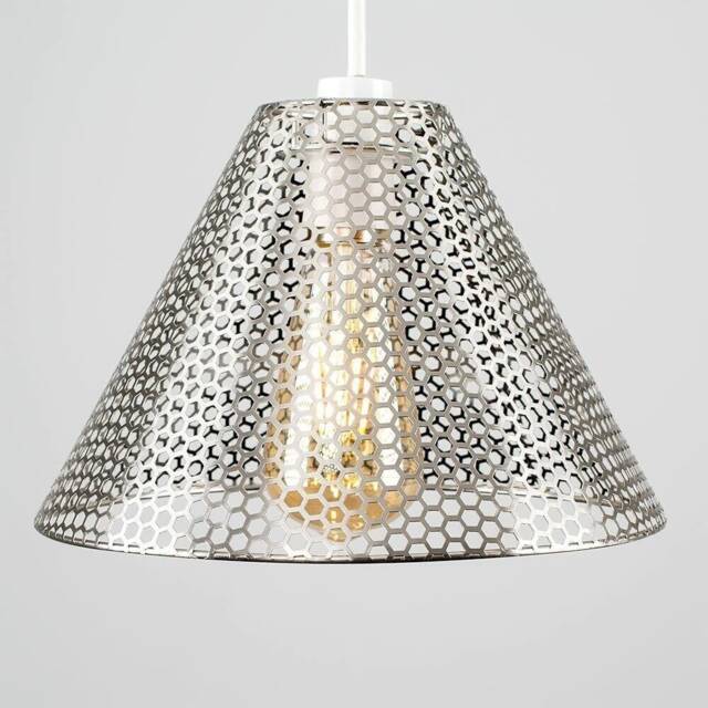 Retro Chrome Hexagon Mesh Design Ceiling Pendant Light Shade by Etsy ...