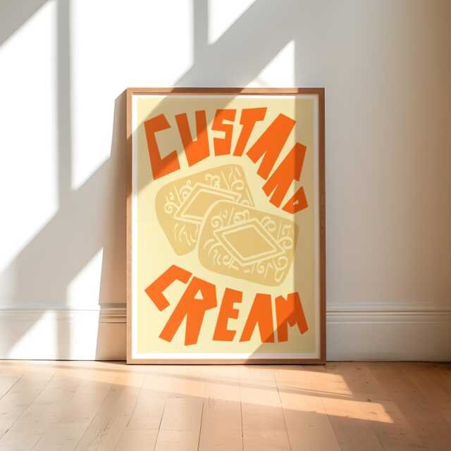Custard Cream Biscuit Art Print, Retro Kitchen Decor by Etsy | uFurnish.com