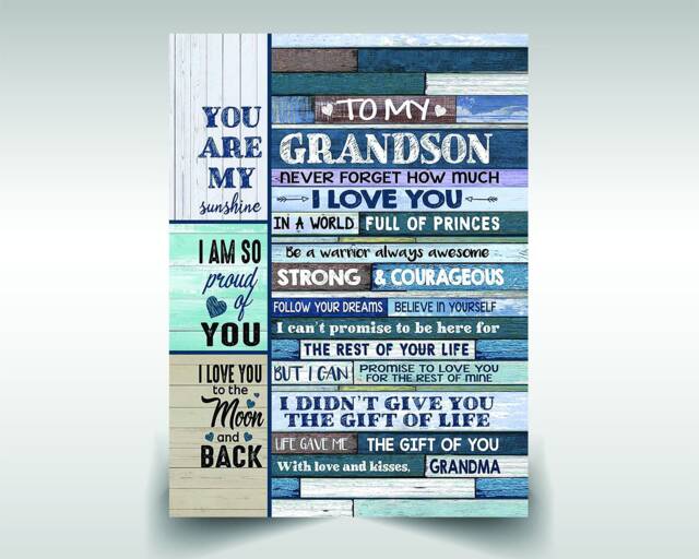 Family Canvas Poster To My Grandson You Are Sunshine I'm So Proud Of ...
