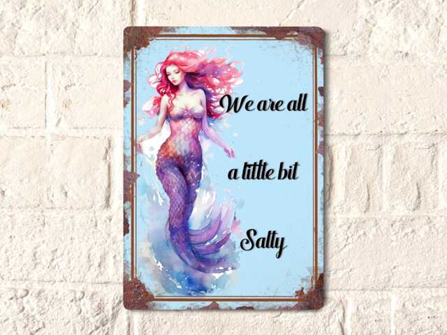 Mermaid Bathroom Wall Decor, Vintage Tin Sign Accessories, Aluminium ...