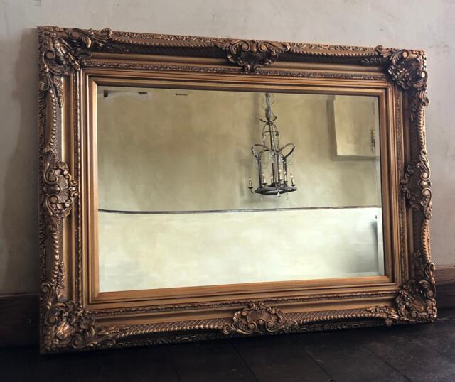 statement Antique Gold Large Swept Gilt Ornate French Over Mantle ...