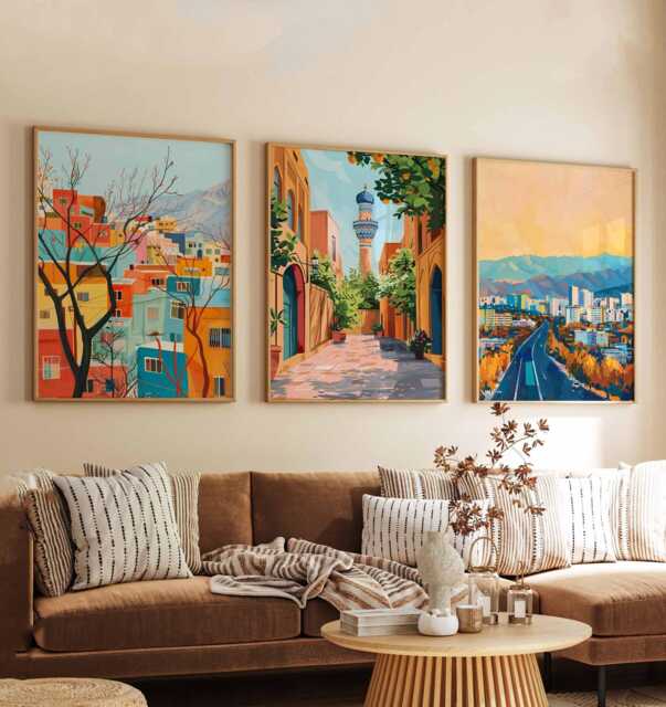 Set Of 3 Tehran Posters, Iran Prints, Persian Wall Art Set, Iranian ...