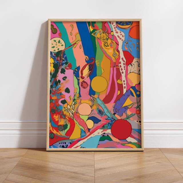 Groovy 70S Abstract Art Poster - Unique Physical Print For Retro Decor ...
