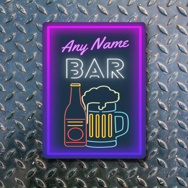 Personalised Bar Sign Custom Neon Style Metal Wall Art by Etsy ...