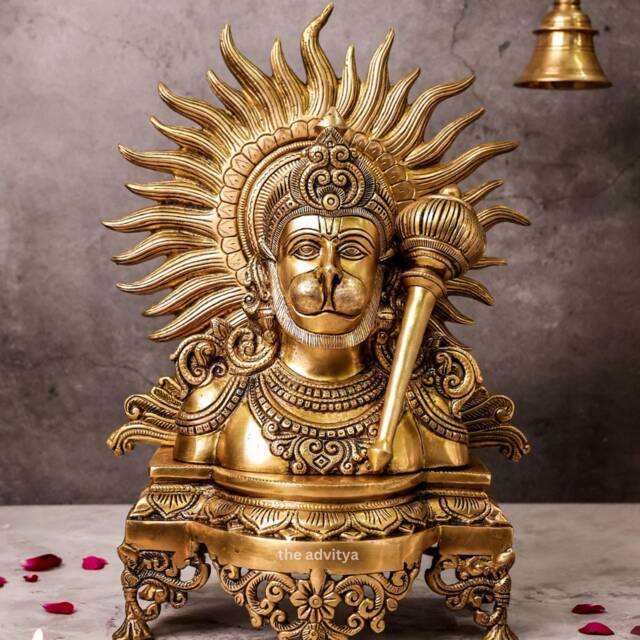 Brass Hanuman Bust Statue 13 Inches - Unique Religious D??cor For Home ...