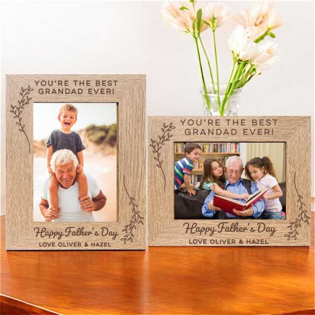 Personalised 5x7 6x4 6x8 8x10 Best Grandad Ever French Oak Picture ...