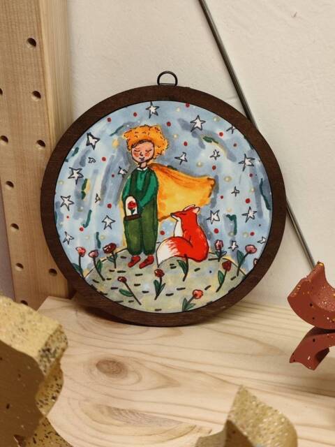 The Little Prince Wall Decoration, Prince Gift, Little Print in Wooden ...