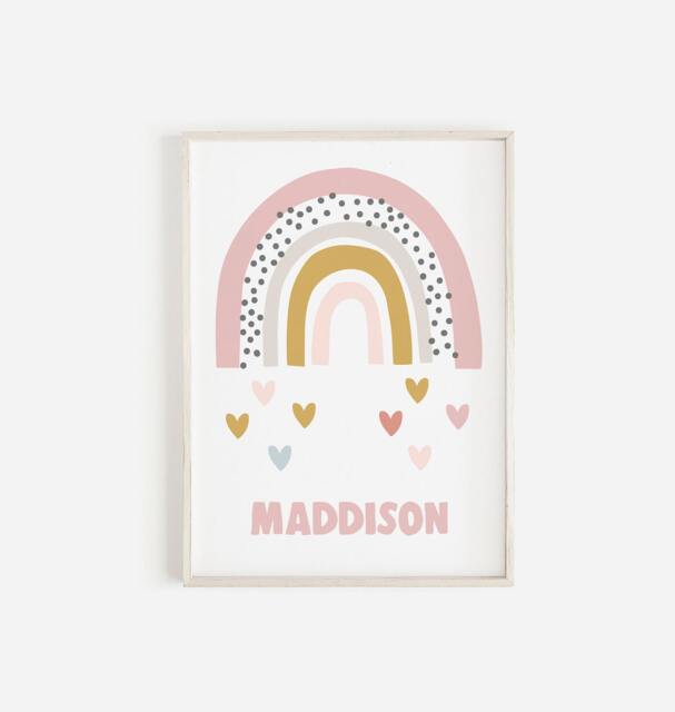 Personalised Initial Rainbow Print, Nursery Wall Art, Decor, Baby ...