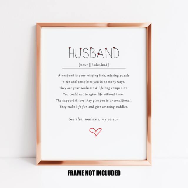 Husband Definition Art Print, Gift For Husband, Anniversary Best ...
