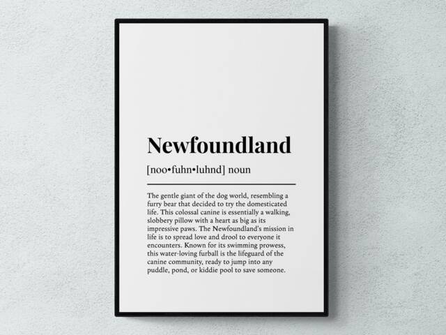 Newfoundland Funny Definition Dog Wall Art Print by Etsy | ufurnish.com