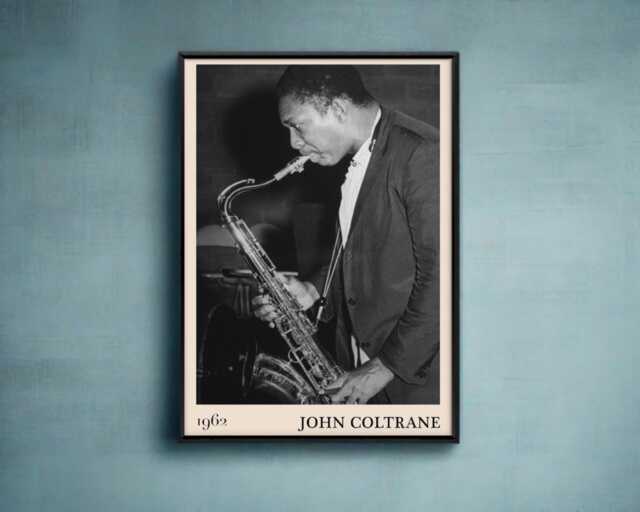 John Coltrane Retro Print - Vintage Jazz Poster Man Cave I Cool Posters ...