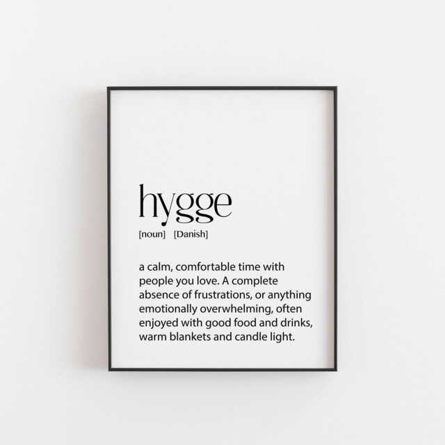 Hygge Definition Print - Danish Word Wall Art, Cozy Minimalist Home D ...