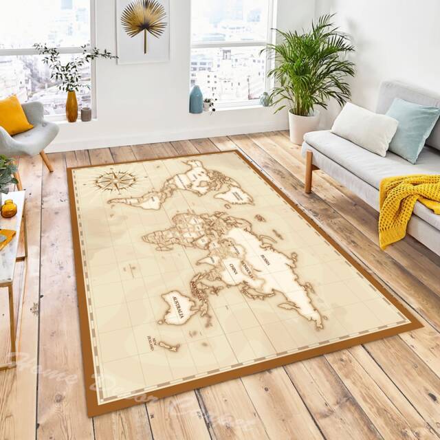 Artistic, Vintage World Map, Draw Concept, Old Map Rug, Historic ...