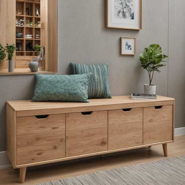 Shoe Rack Bench, Solid Oak Shoe With Seat, Rack, Sideboard, Console ...