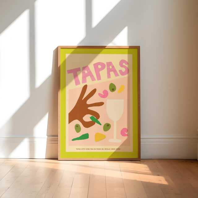 Tapas Food Print - Spanish Cut Out Art Unframed Kitchen Wall Poster ...