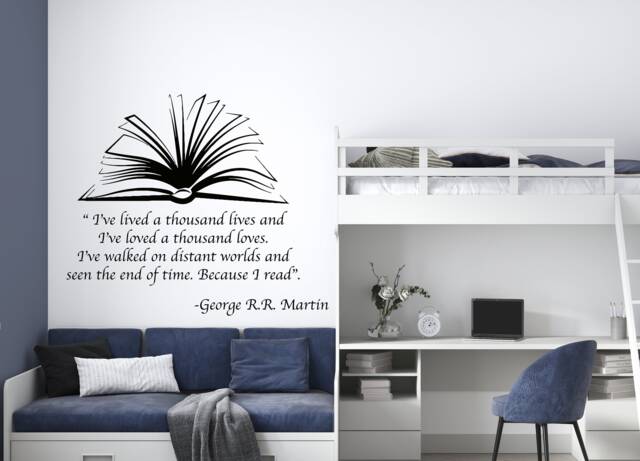 Books Wall Decal - Reading Library Book Quote Cus111 by Etsy | ufurnish.com