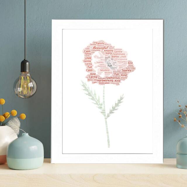 Personalised Poppy Flower Word Art Print, Custom Wall Art, Birthday ...