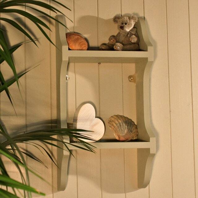 Two Tier Wall Shelf For Books & Storage/Display, Cottage Rack, Kitchen ...