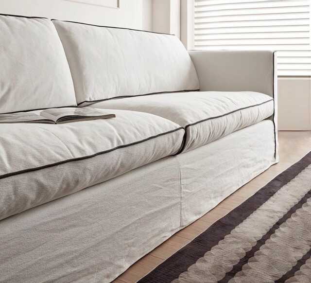 600+ Colours, Full Custom Sofa Cover With Piping, Base , Back & Seat ...