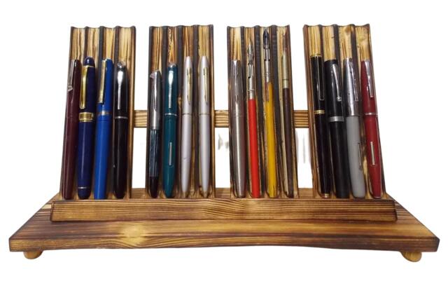 Pen Stand Rack Holder Rest Desk Top Ink Fountain Pen Display Hold 16 ...