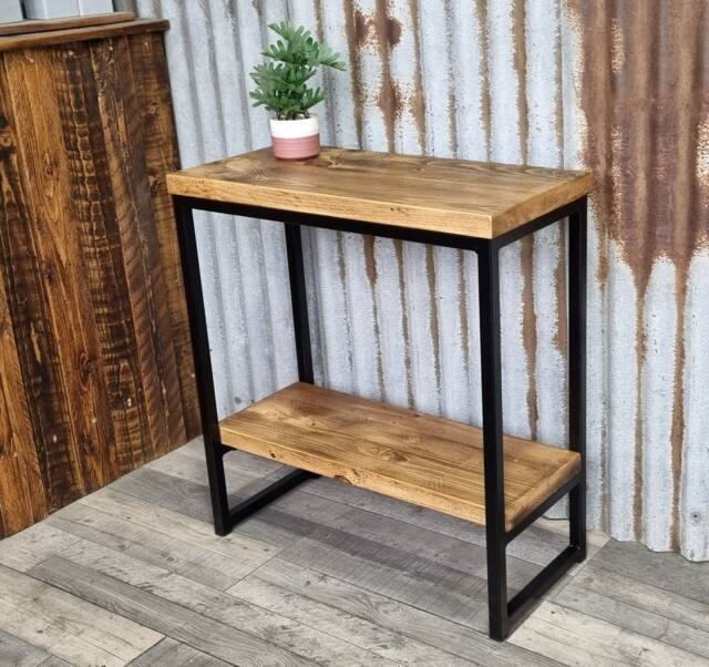 Hallway Table Wood Industrial-Inspired, Slimline Console Table, Bespoke ...