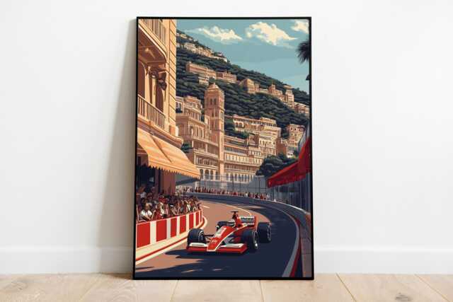 F1 Street Circuit Poster - Monte Carlo Classic Racing A3 A2 A1 A0 Print ...