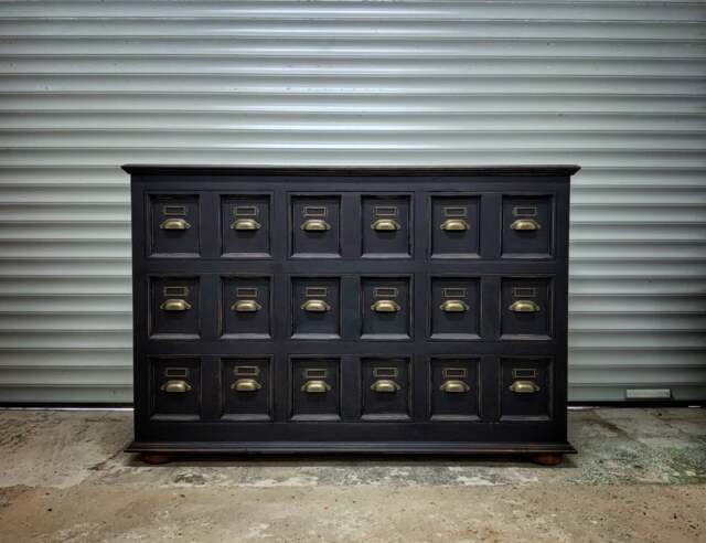 stunning Pine Apothecary Merchants Chest Of Drawers Sideboard in Dark ...