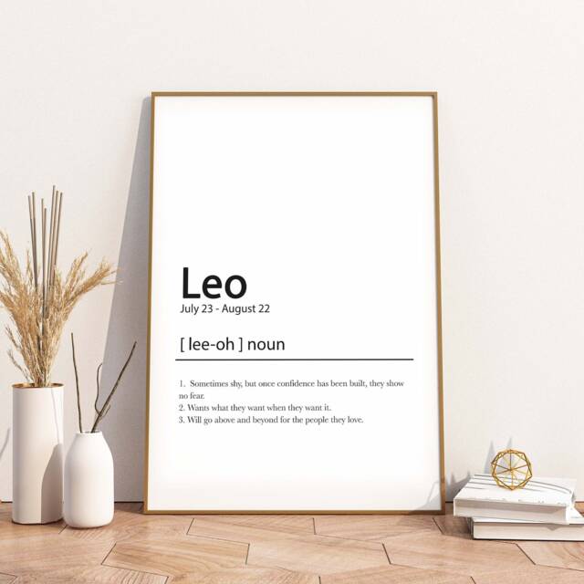 Leo Minimalist Wall Art, Zodiac Prints, Astrology Wall Art, Gift, Decor ...
