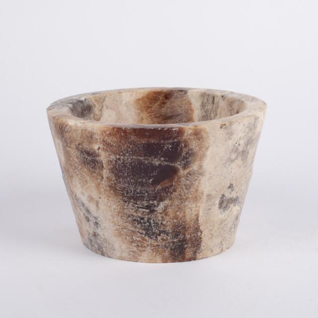 Travertine Bowl, Rustic Style Marble Handmade Natural Stone Beige Stone ...